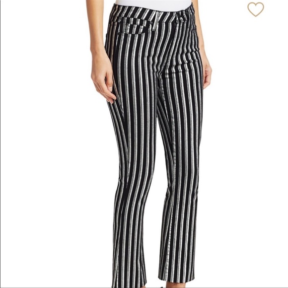 PAIGE | Jeans | Nwt Paige Black And Silver Striped Collette High Rise ...